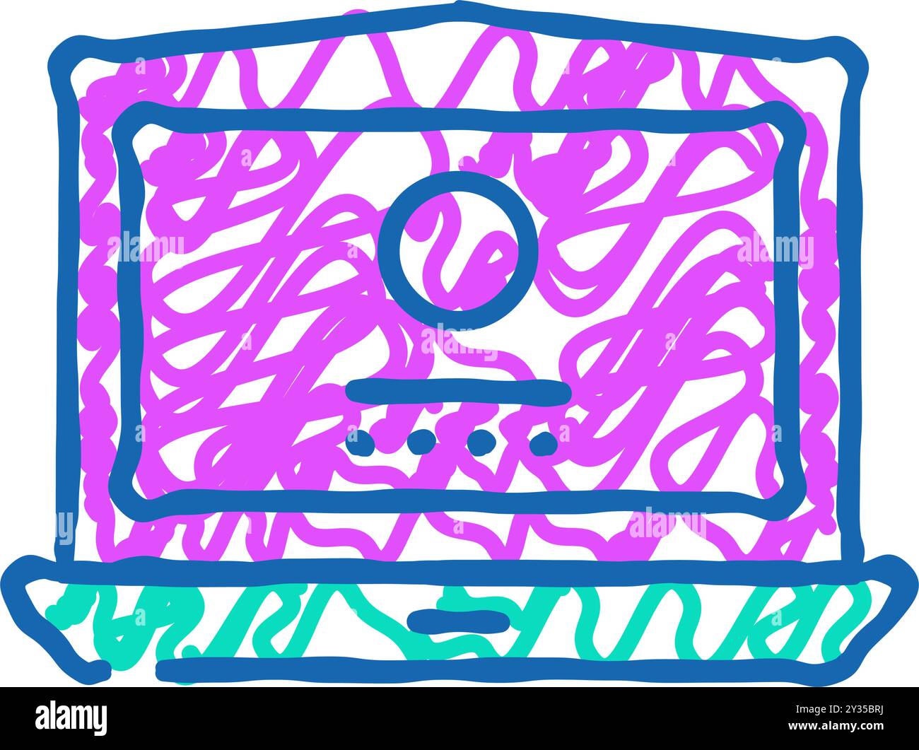 laptop digital computer icon doodle illustration Stock Vector Image ...