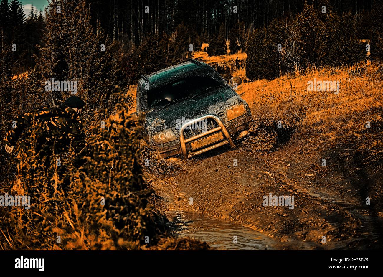 Mud and water splash in off-road racing. Best Off Road Vehicles.Track ...