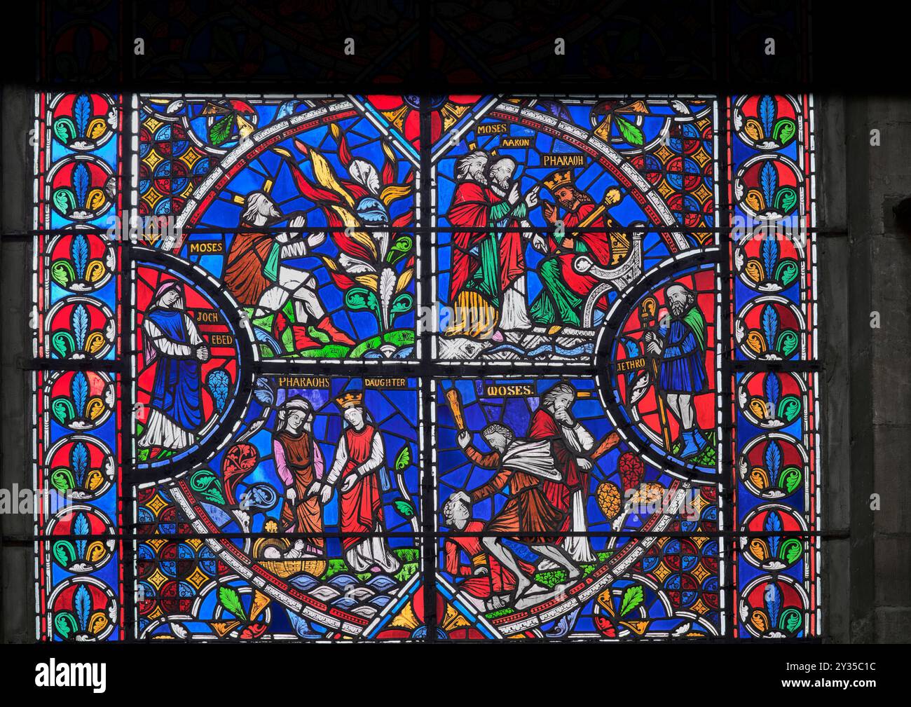 Stained glass window moses cathedral hi-res stock photography and ...