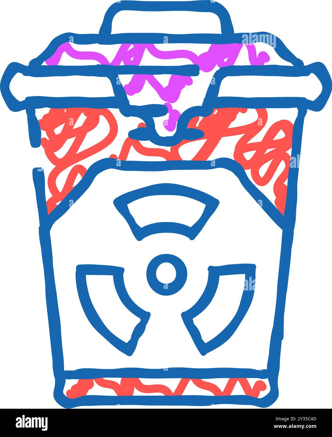hazardous waste container icon doodle illustration Stock Vector Image ...