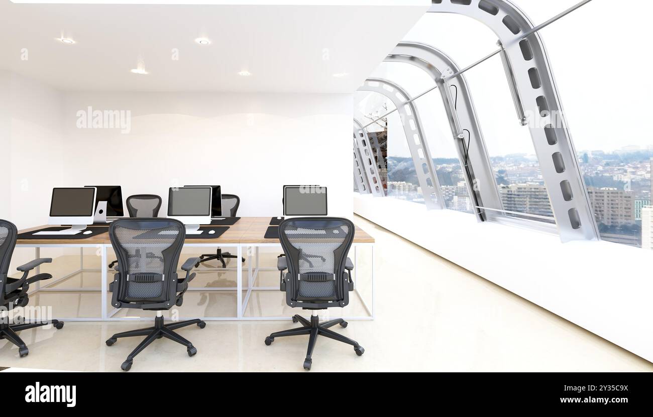 Modern office space with sleek design Stock Photo - Alamy