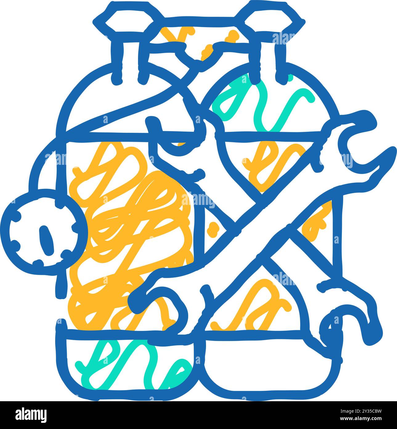maintenance and repair of equipment icon doodle illustration Stock ...