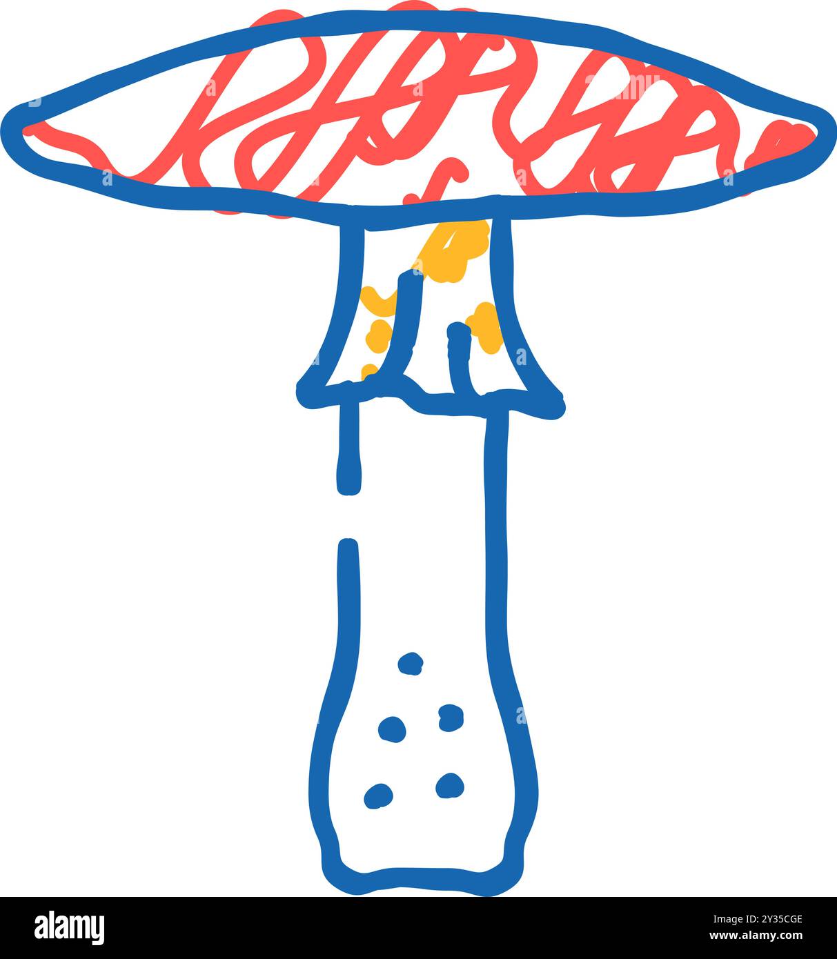 toadstool mushroom icon doodle illustration Stock Vector Image & Art ...