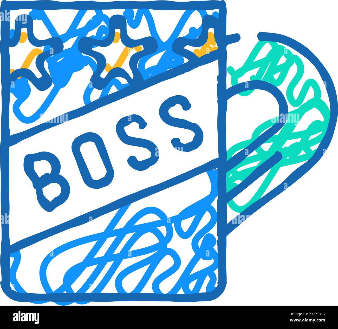 mug boss icon doodle illustration Stock Vector Image & Art - Alamy