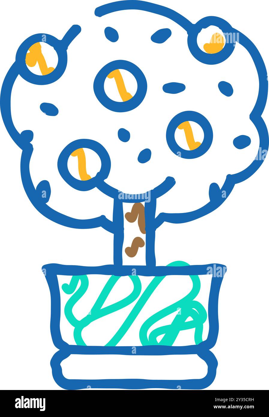 citrus tree icon doodle illustration Stock Vector Image & Art - Alamy