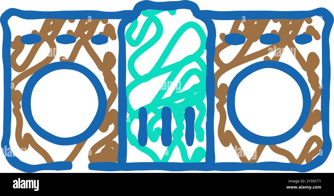 Folk music icon doodle Cut Out Stock Images & Pictures - Alamy