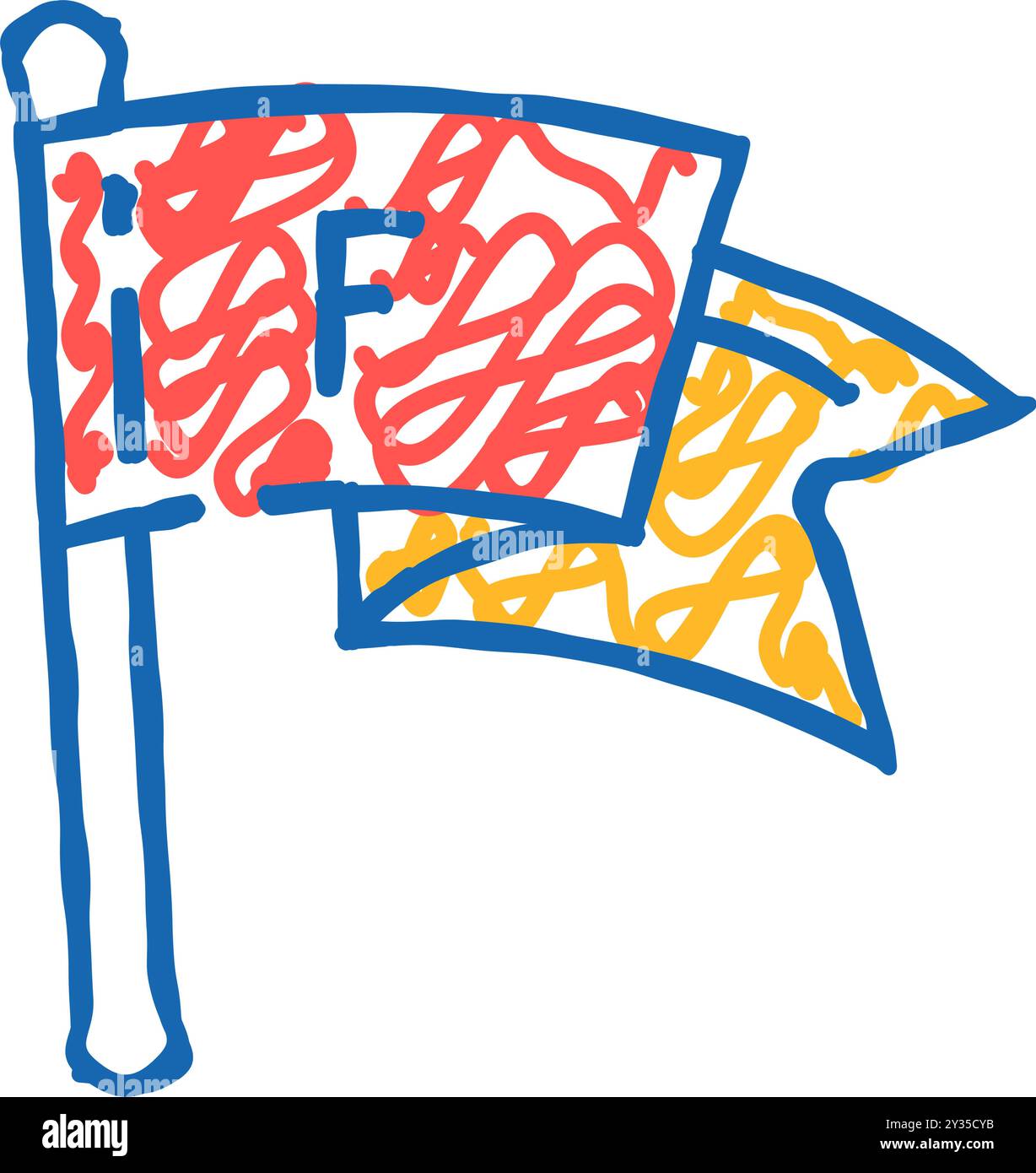 flag fan accessory icon doodle illustration Stock Vector Image & Art ...