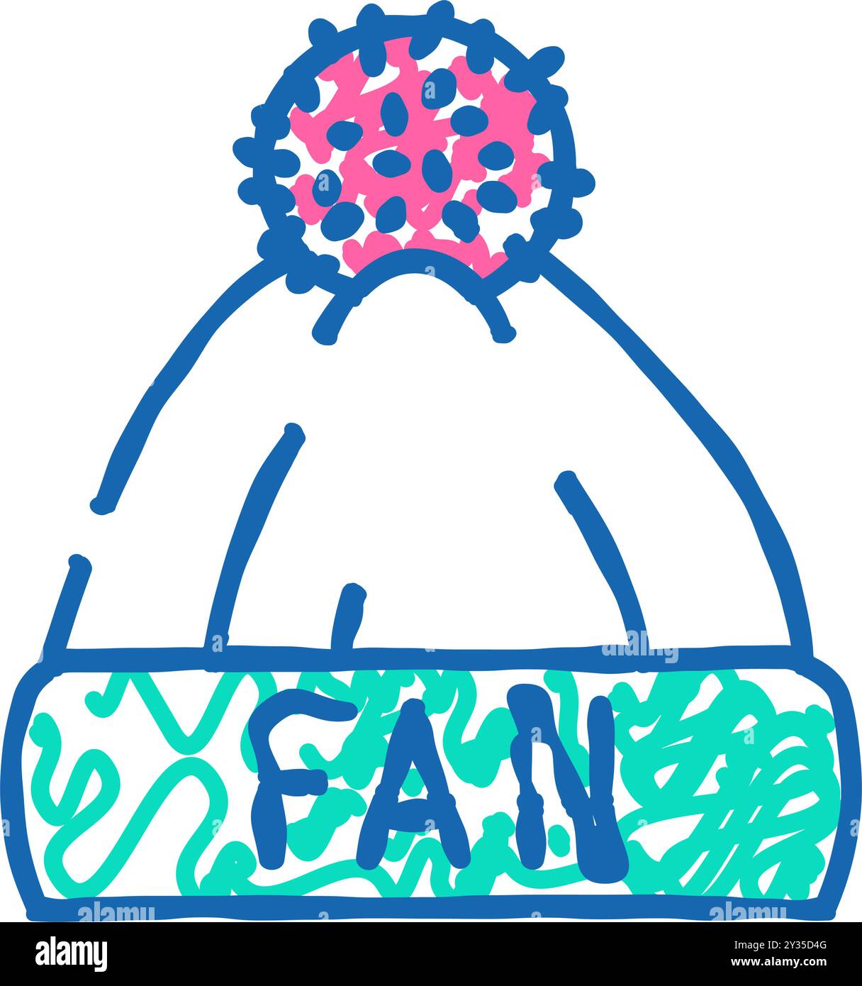 fan hat cloth icon doodle illustration Stock Vector Image & Art - Alamy