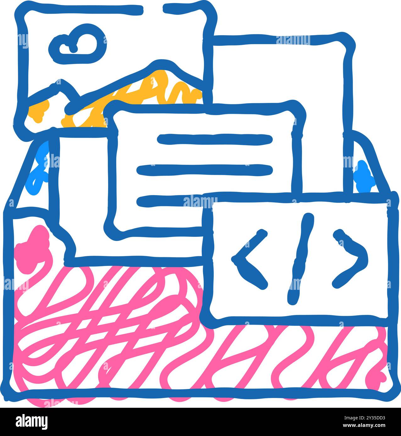custom email template design icon doodle illustration Stock Vector ...