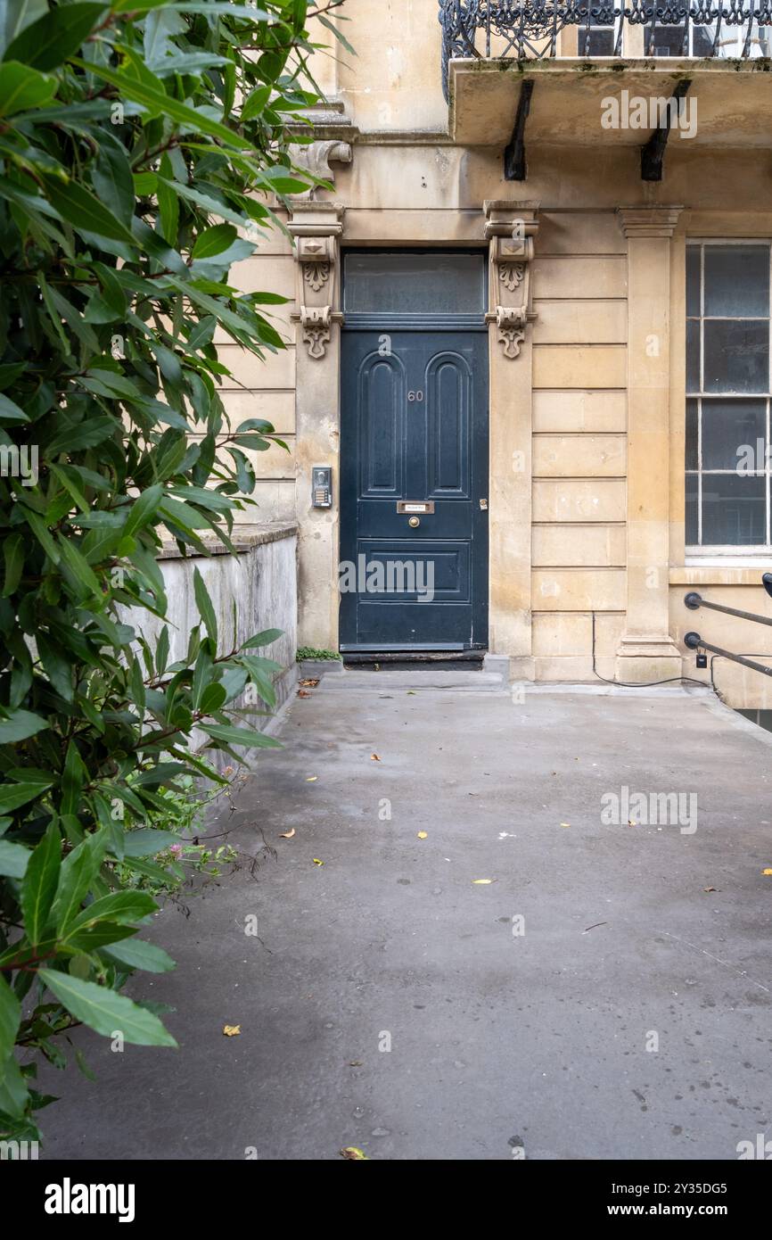 Dark Blue panel door Stock Photo - Alamy