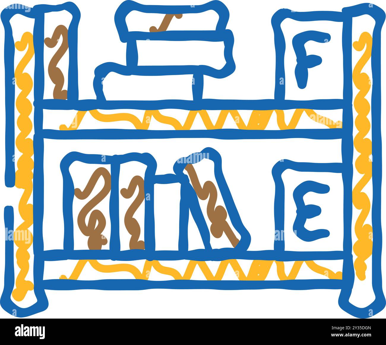 library shelf icon doodle illustration Stock Vector Image & Art - Alamy
