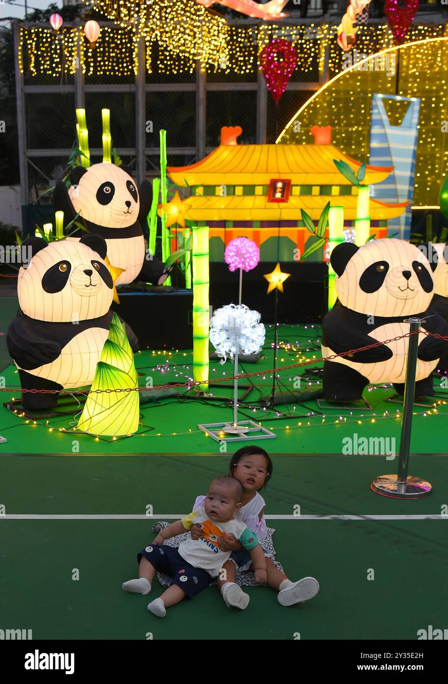 Hong Kong, China. 12th Sep, 2024. Children visit a lantern fair marking ...