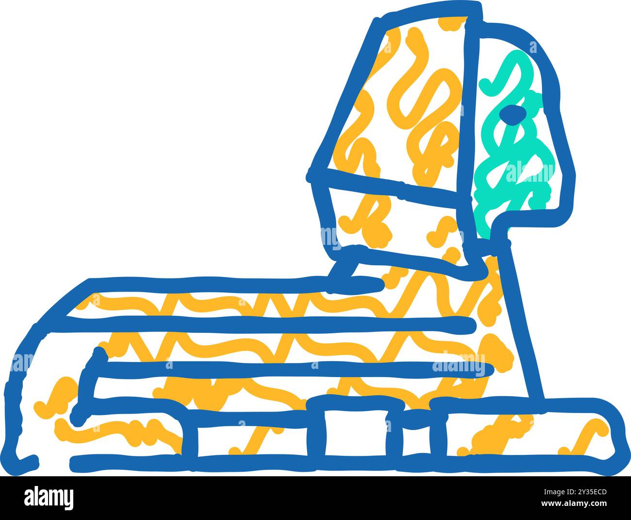 sphinx egypt monument icon doodle illustration Stock Vector Image & Art ...