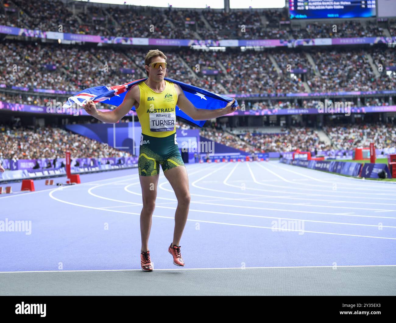 James Turner of Australia celebrating after competing in the men’s T36 ...