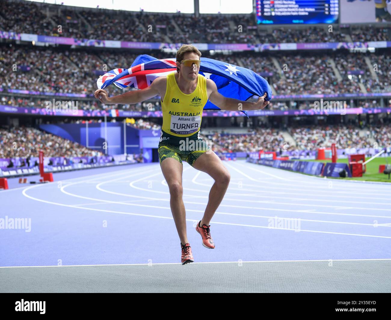 James Turner of Australia celebrating after competing in the men’s T36 ...