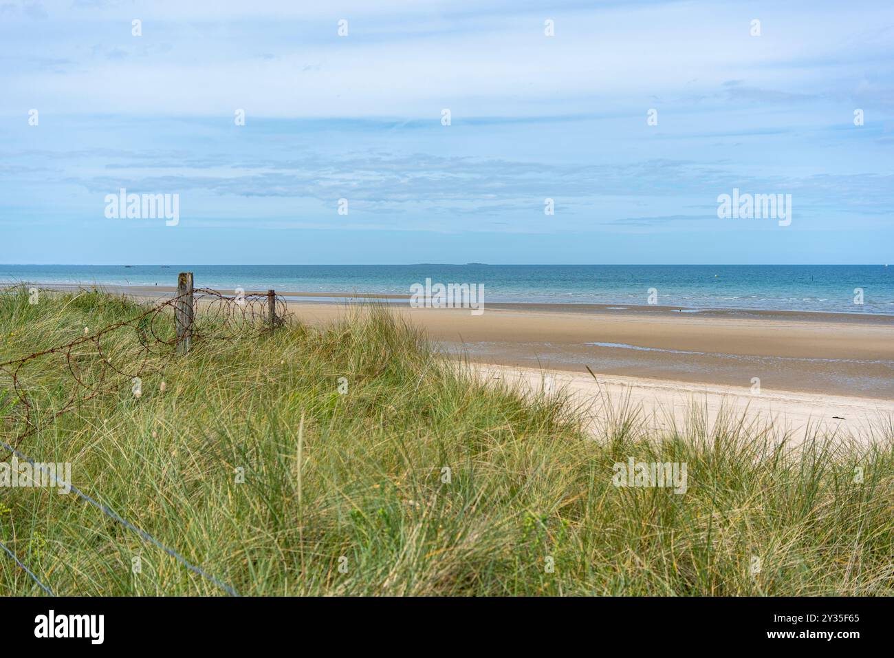 France: view of Utah beach, one of the famous beaches where the landing ...