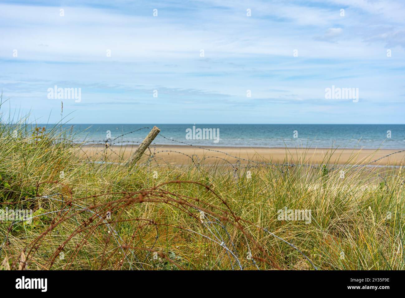 France: view of Utah beach, one of the famous beaches where the landing ...