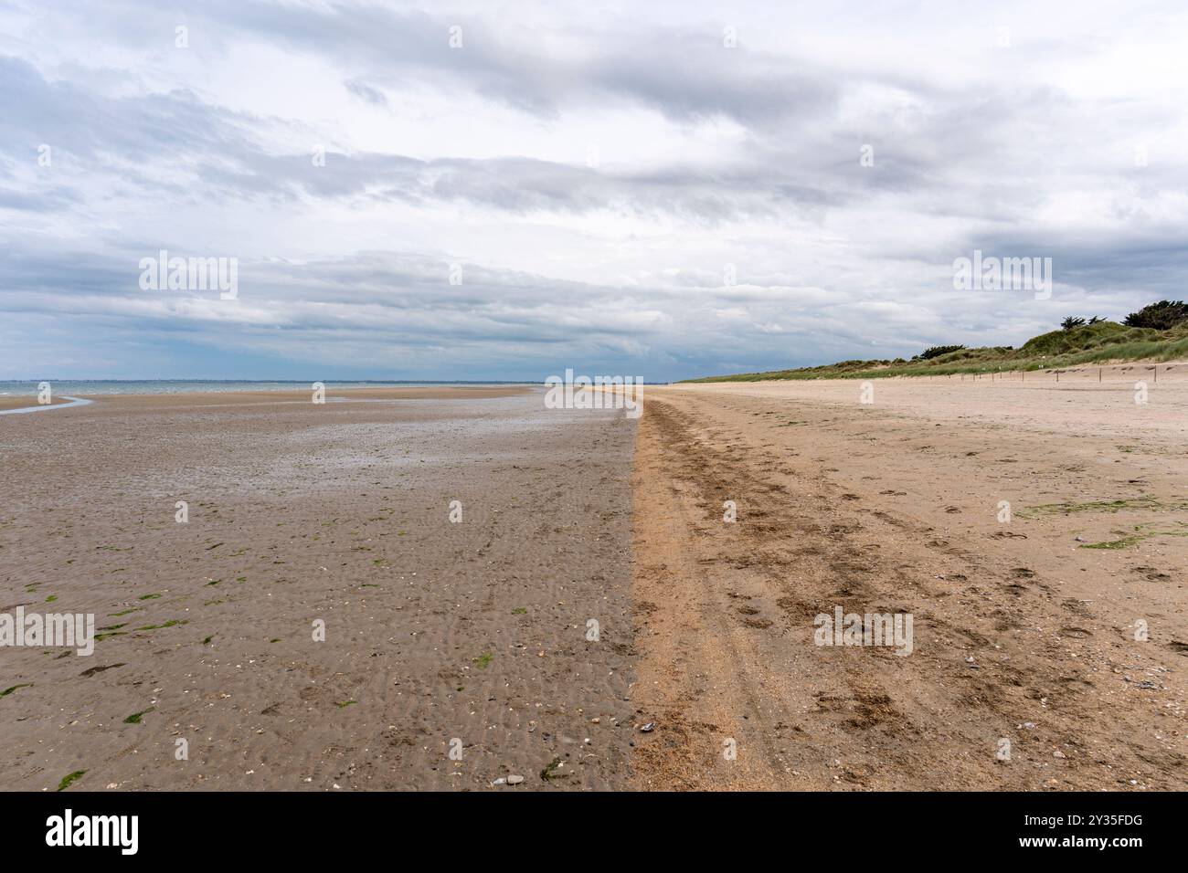 France: view of Utah beach, one of the famous beaches where the landing ...
