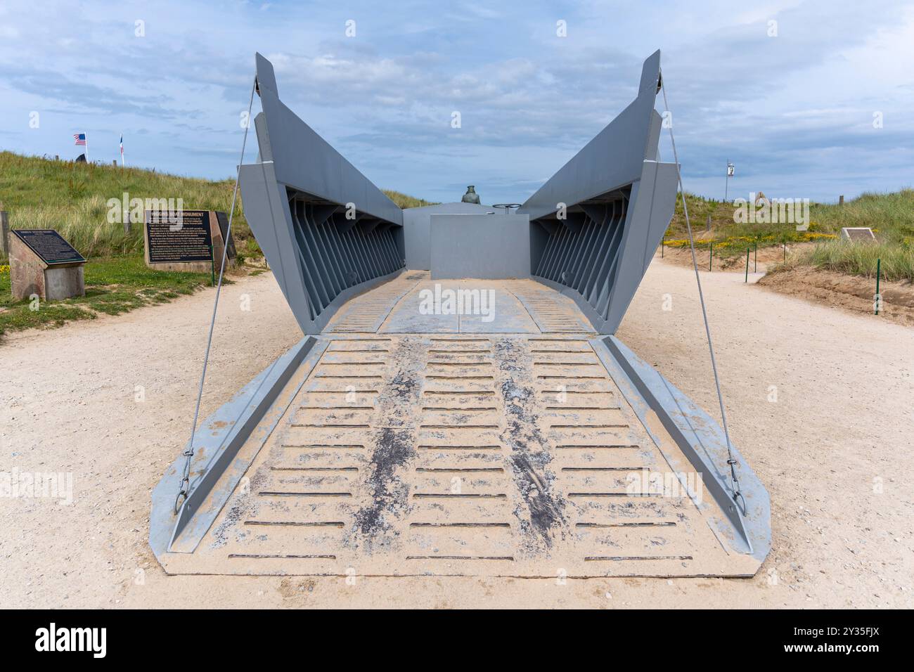 Utah Beach, France : at the entrance to the beach there is still one of ...