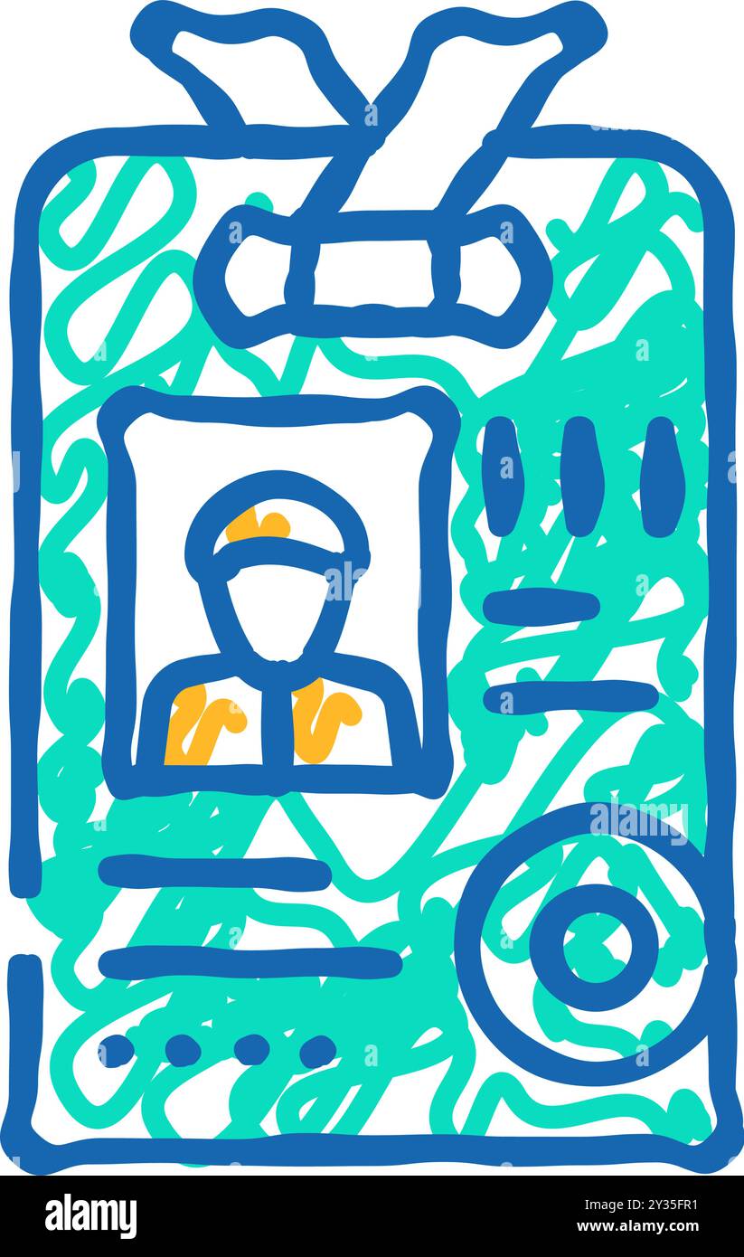 diver license icon doodle illustration Stock Vector Image & Art - Alamy
