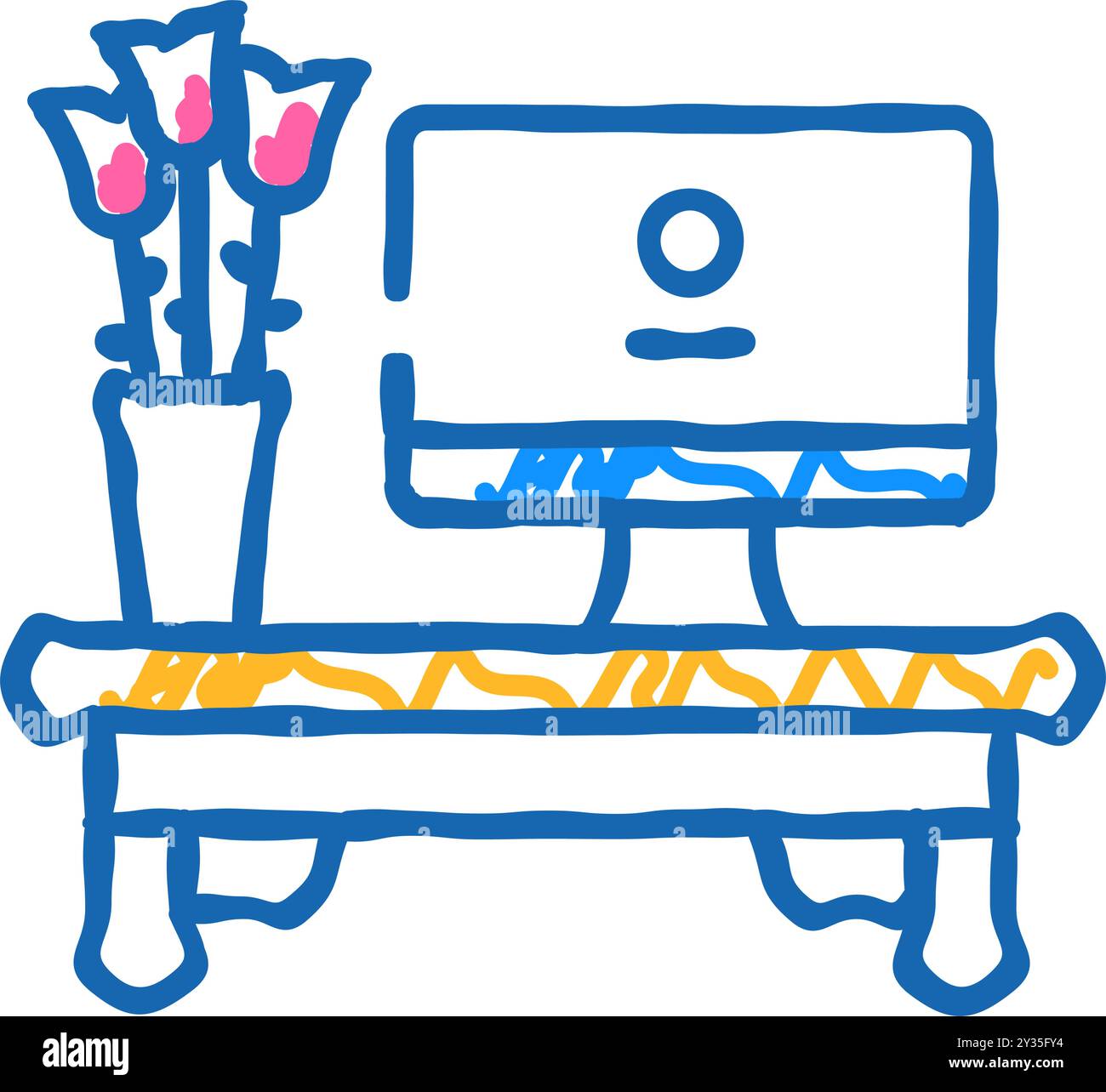 comfortable desktop icon doodle illustration Stock Vector Image & Art ...