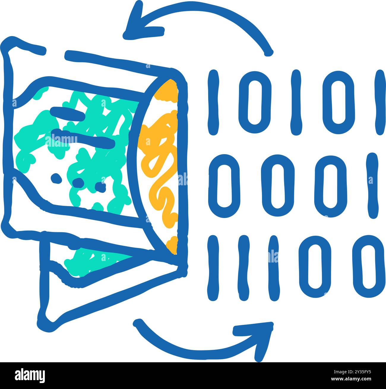 exchange fiat money for digital icon doodle illustration Stock Vector ...