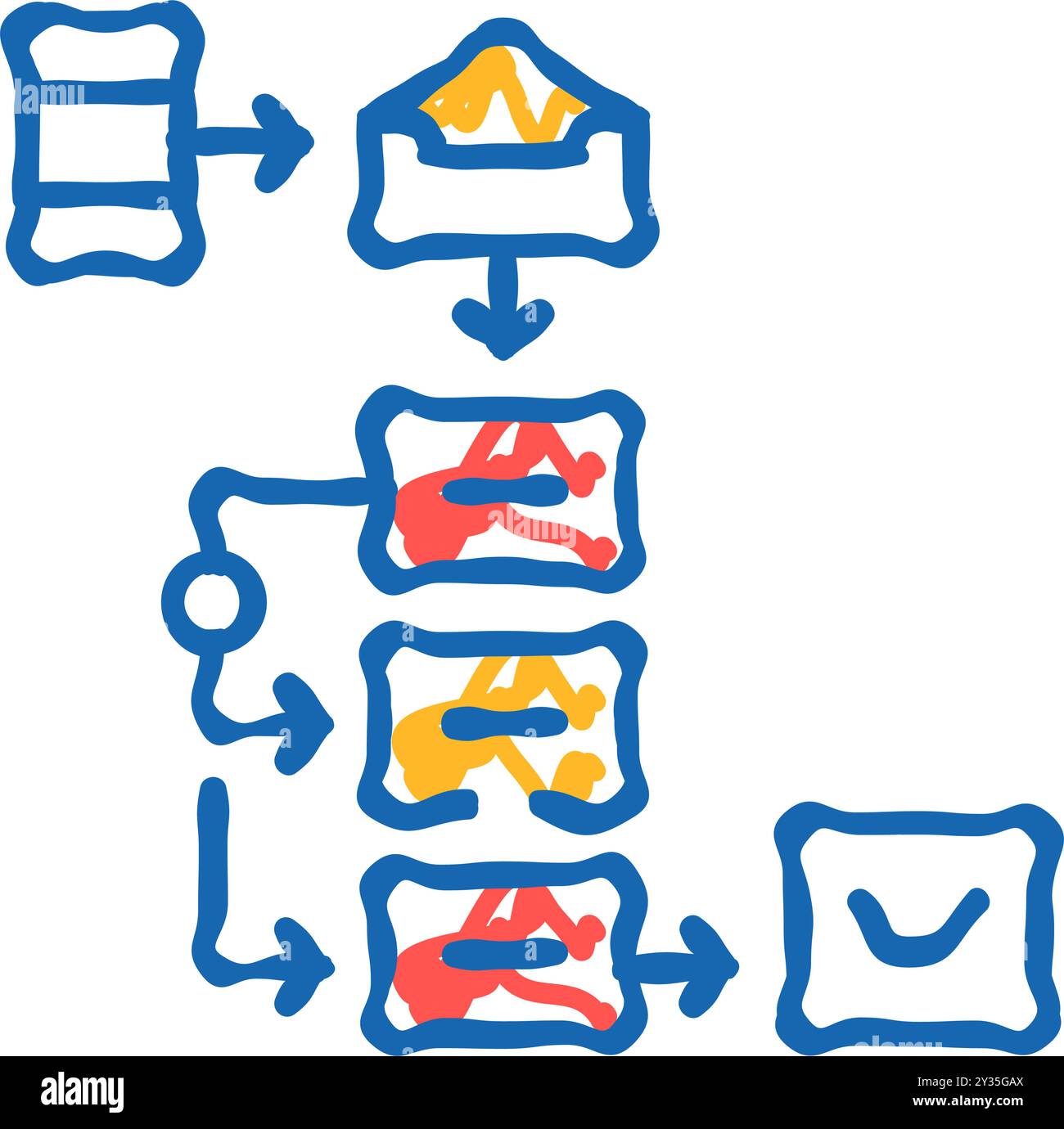 campaign production deployment icon doodle illustration Stock Vector ...