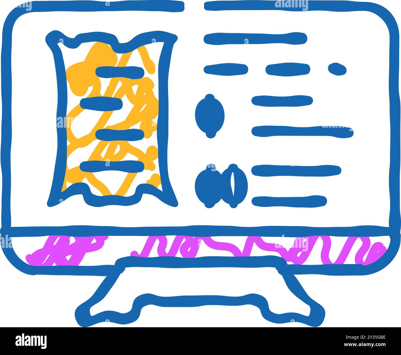 watching documentary icon doodle illustration Stock Vector Image & Art ...