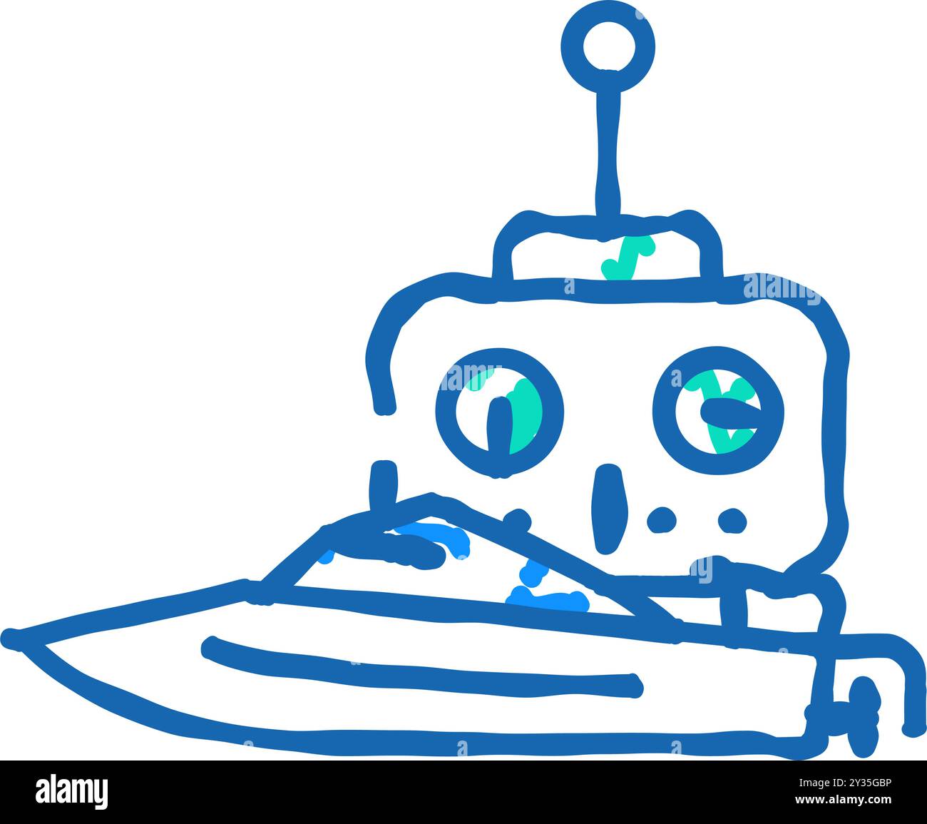 remote control boat racing icon doodle illustration Stock Vector Image ...