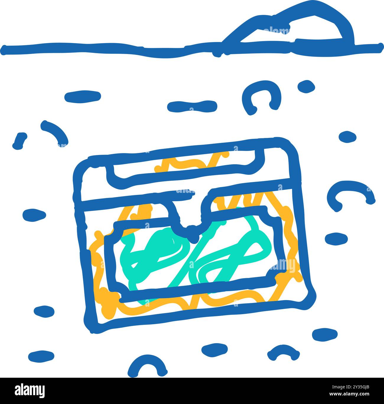 Finding treasure underwater Stock Vector Images - Alamy