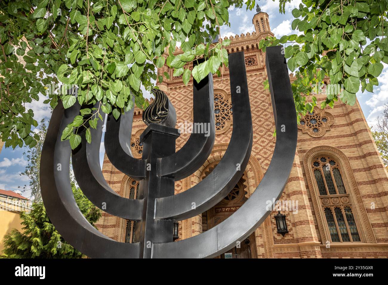 Menorah, holocaust memorial, Coral Temple, Synagogue, Bucharest ...
