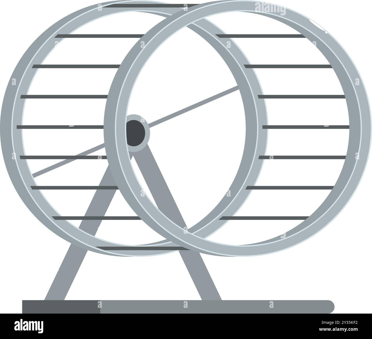 Metal hamster running wheel standing on white background, cage ...