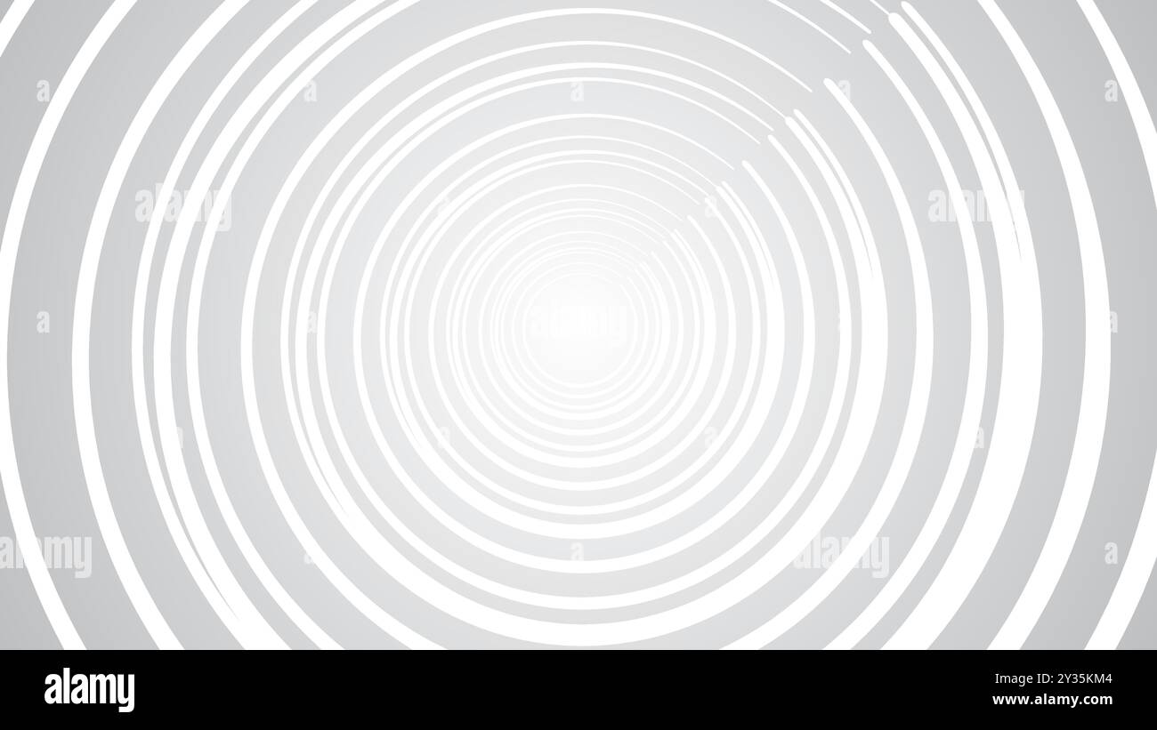 minimalist spiral design in monochrome shades of white and gray. The concentric circles create a ...