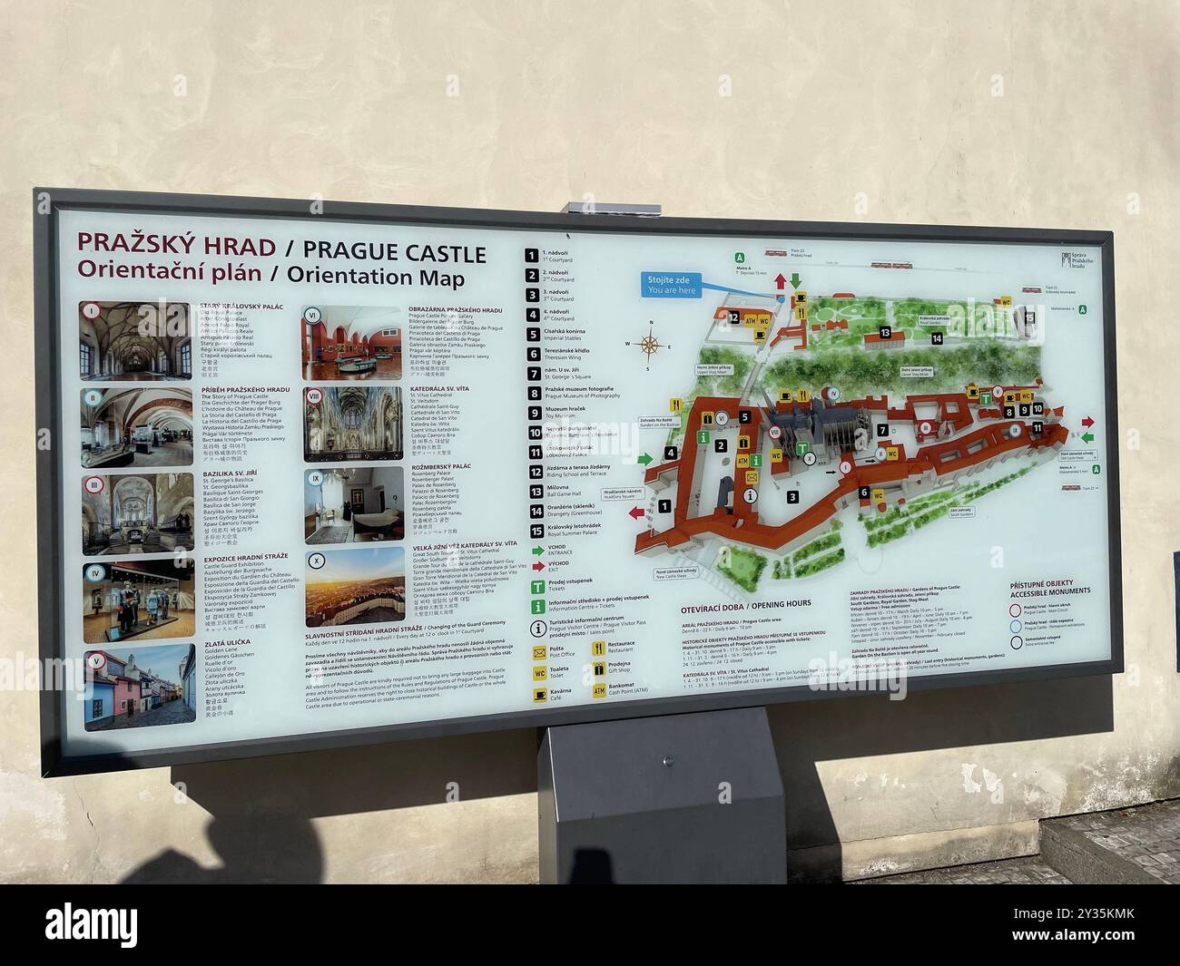 PRAGUE, Czechoslovakia. Map of the Castle. Photo: Tony Gale Stock Photo ...