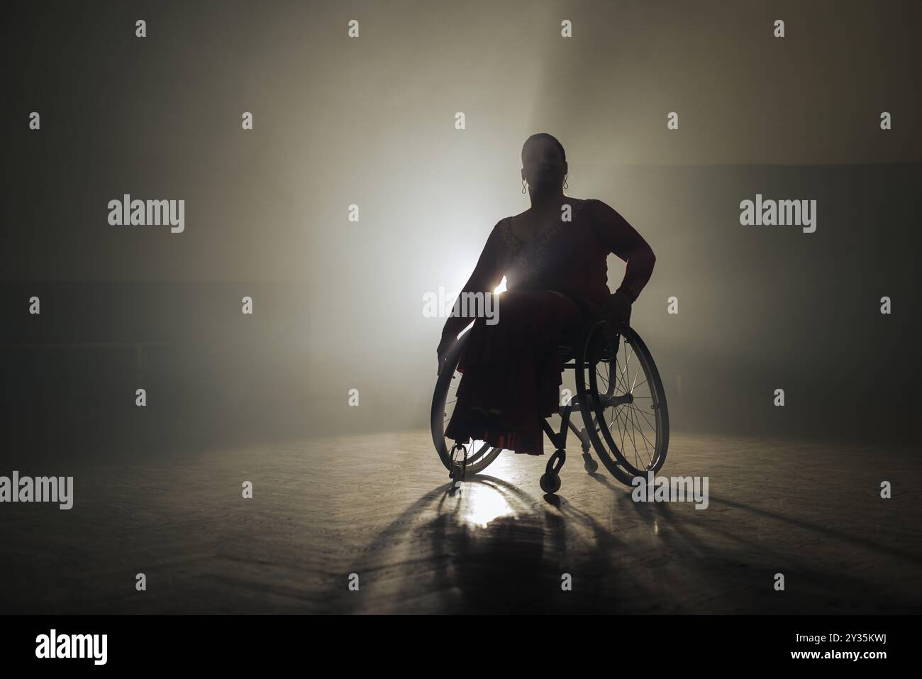 Portrait of a smiling confident woman with a disability, a para dancer ...