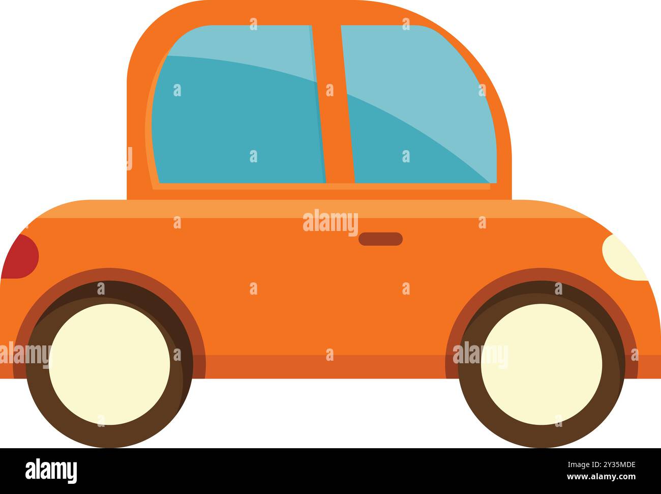 Simple and colorful vector illustration of a generic orange car ...