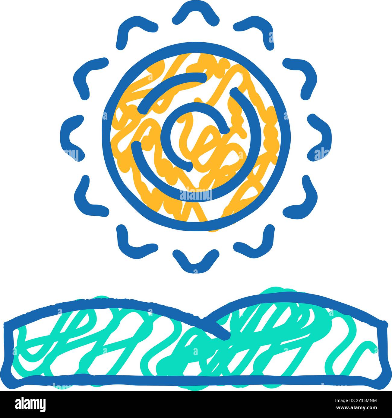 sunny clear weather icon doodle illustration Stock Vector Image & Art ...