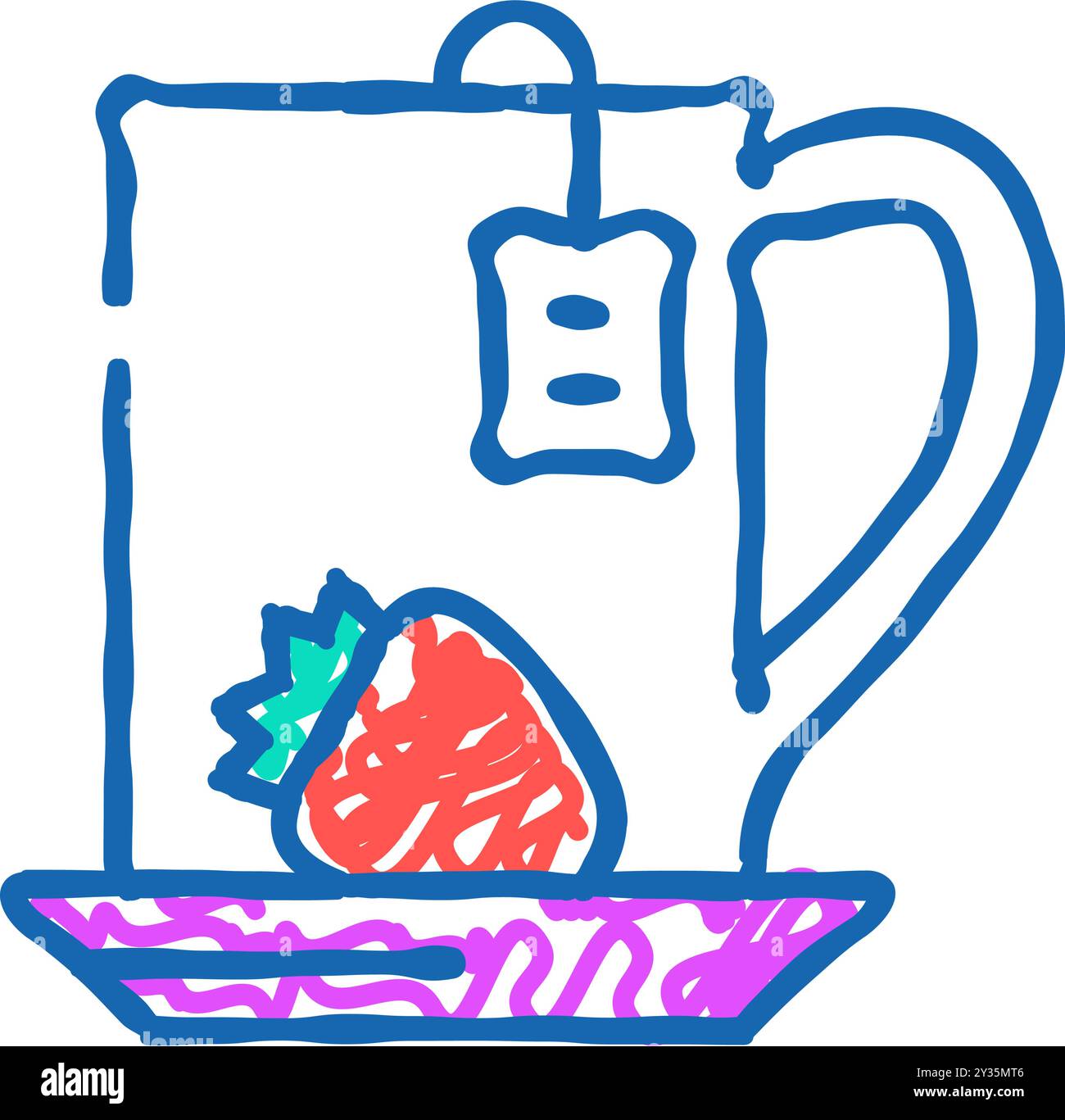 Top view piece strawberry Stock Vector Images - Alamy