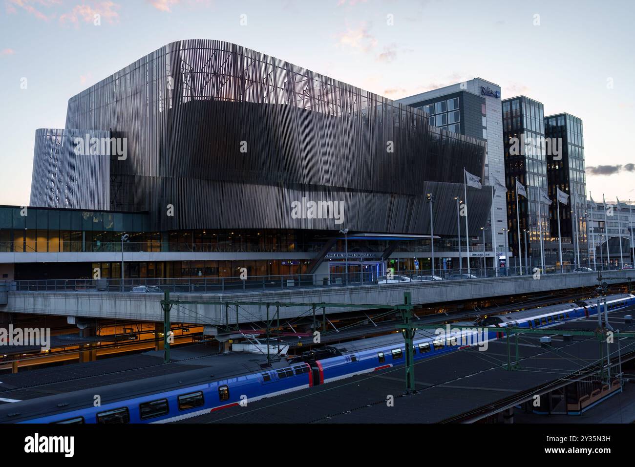 Stockholm, Sweden. April 15, 2024 - Radisson Blu Waterfront Hotel next ...