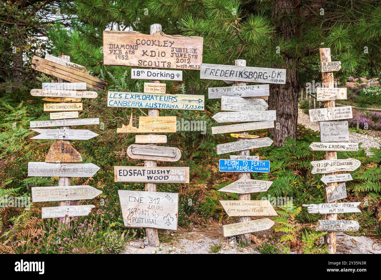 National & international memorial signs at the Scout & Guide Trading ...