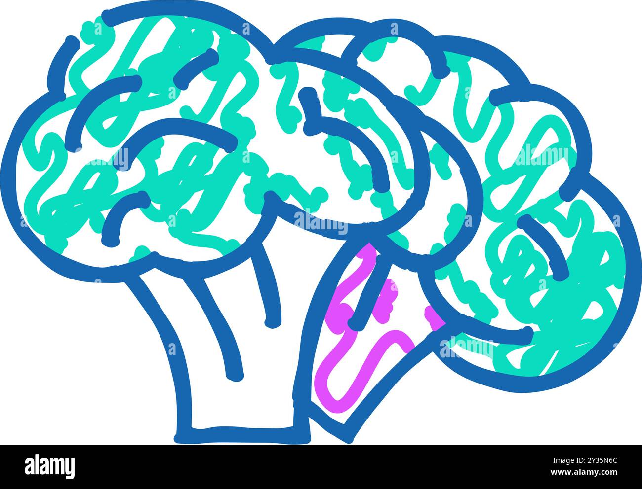 two broccoli icon doodle illustration Stock Vector Image & Art - Alamy