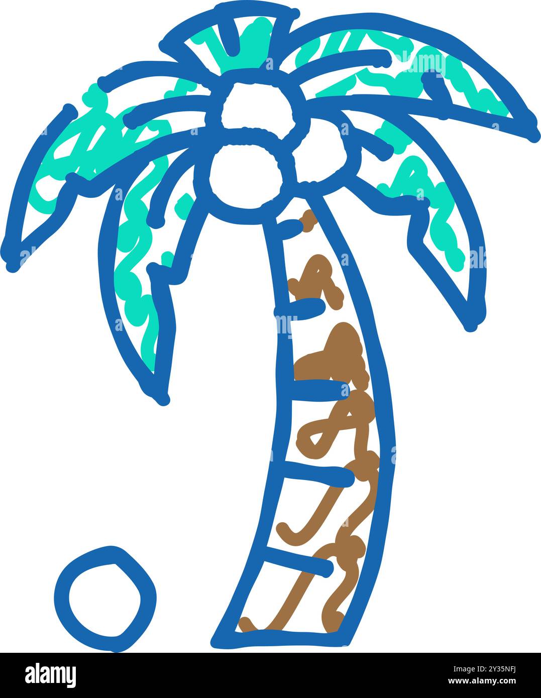 palm tree coconut icon doodle illustration Stock Vector Image & Art - Alamy