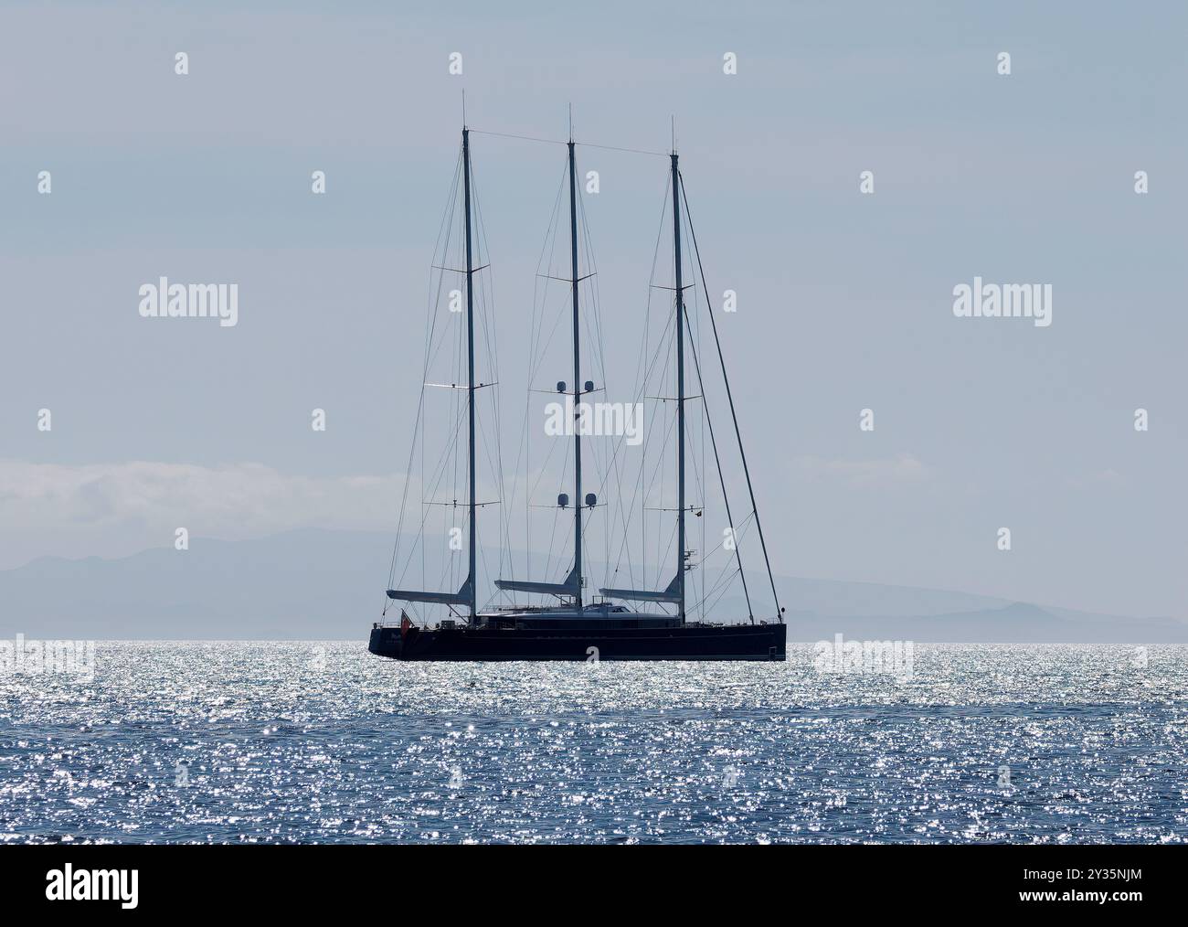 sailing ship, Santa Cruz Island, Galápagos, Ecuador, South America ...