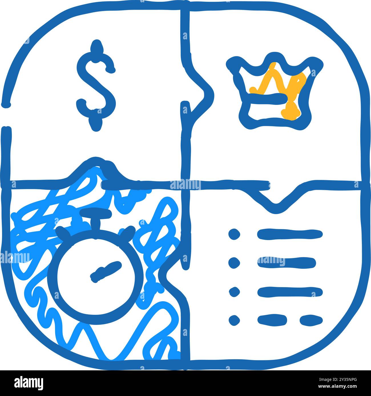 bant budget authority needs timeline icon doodle illustration Stock ...
