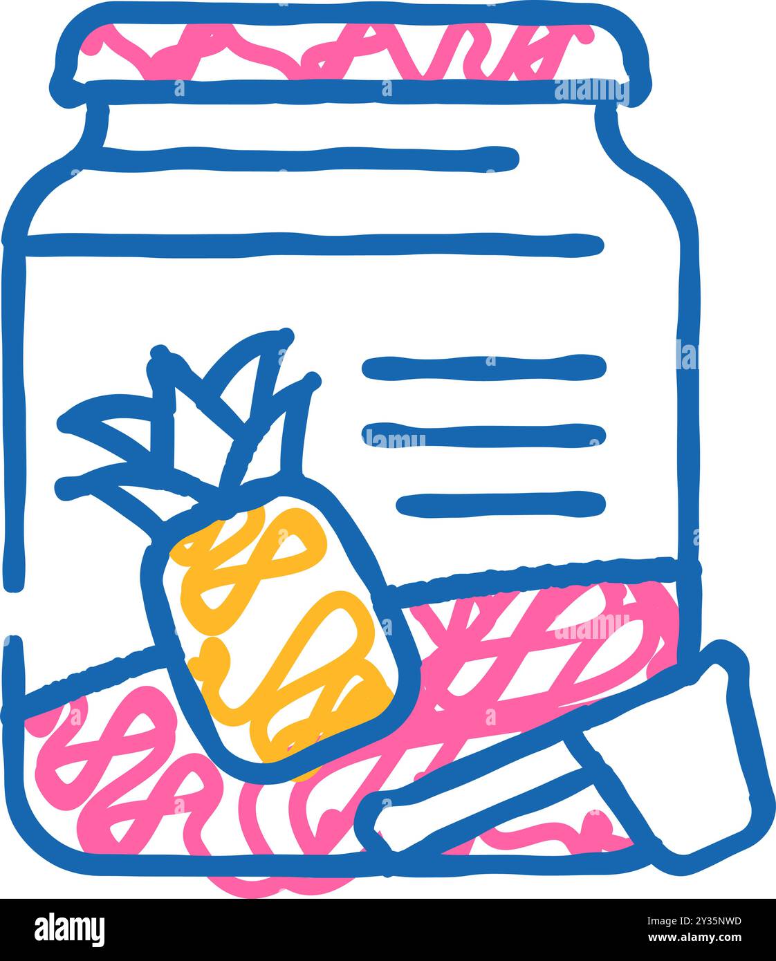 pineapple jam icon doodle illustration Stock Vector Image & Art - Alamy