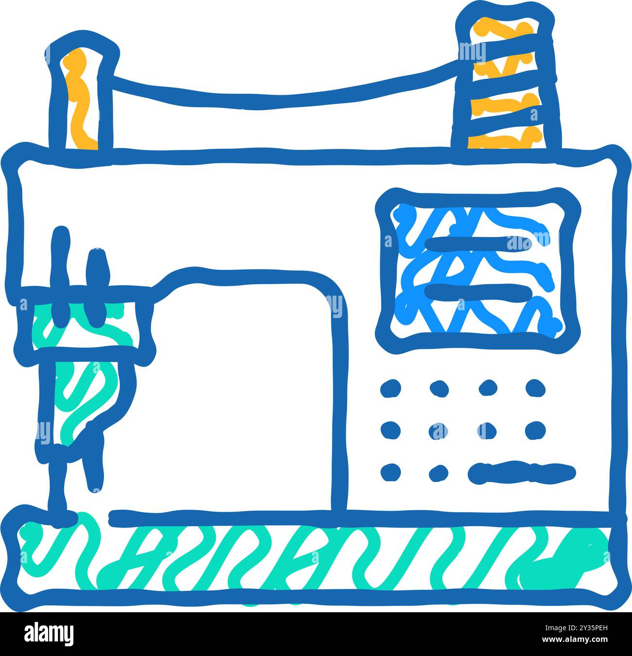 sewing machine icon doodle illustration Stock Vector Image & Art - Alamy