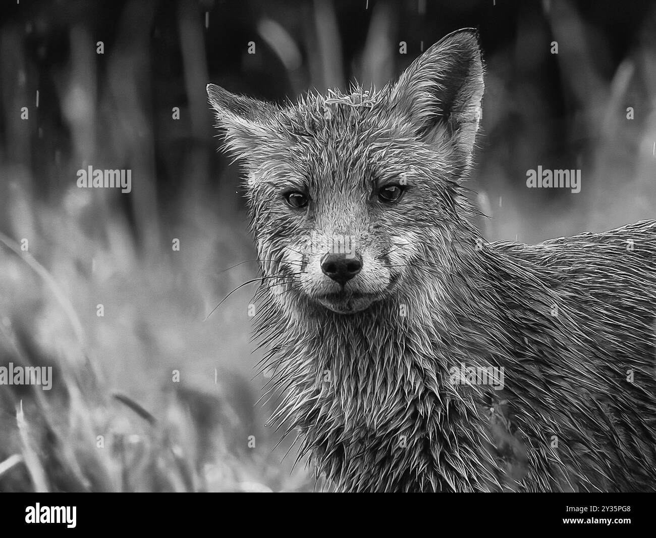 Wet fox hi-res stock photography and images - Alamy