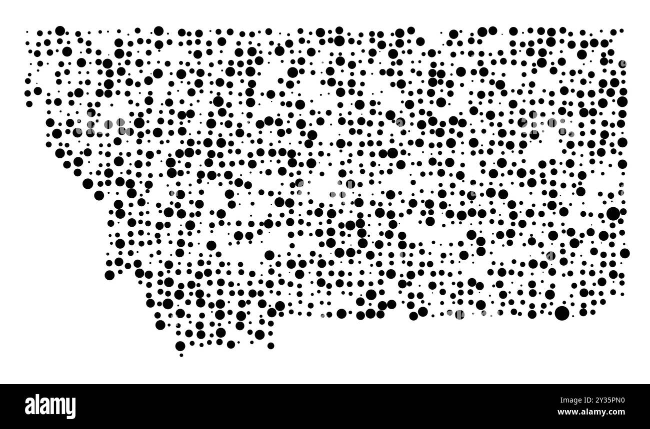 Symbol Map of the State Montana (United States of America) showing the ...