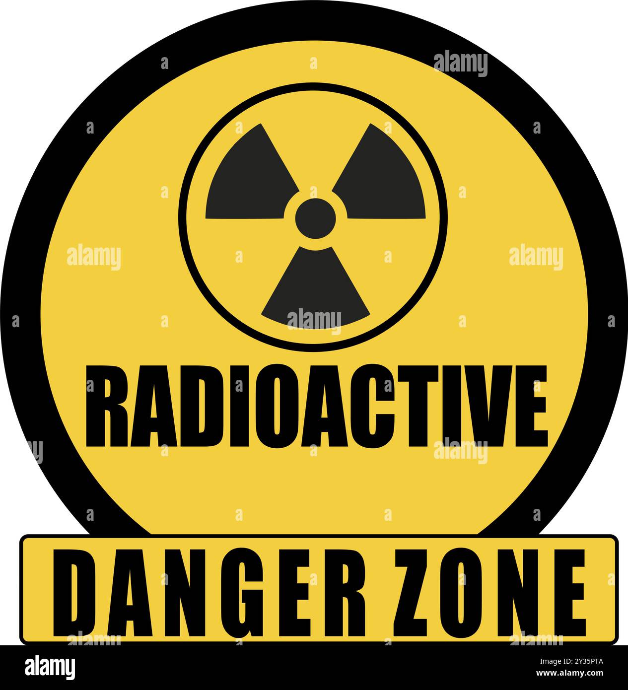Radioactive Danger Zone Alert Sign Board For Nuclear Power Station And