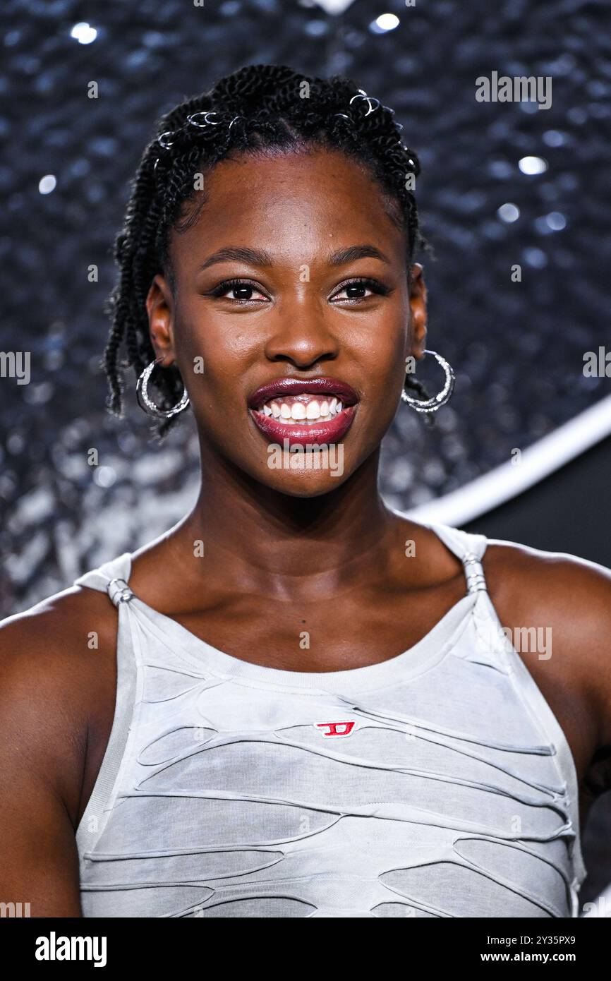 Elmont, USA. 11th Sep, 2024. Ashleigh Johnson walking on the red carpet ...